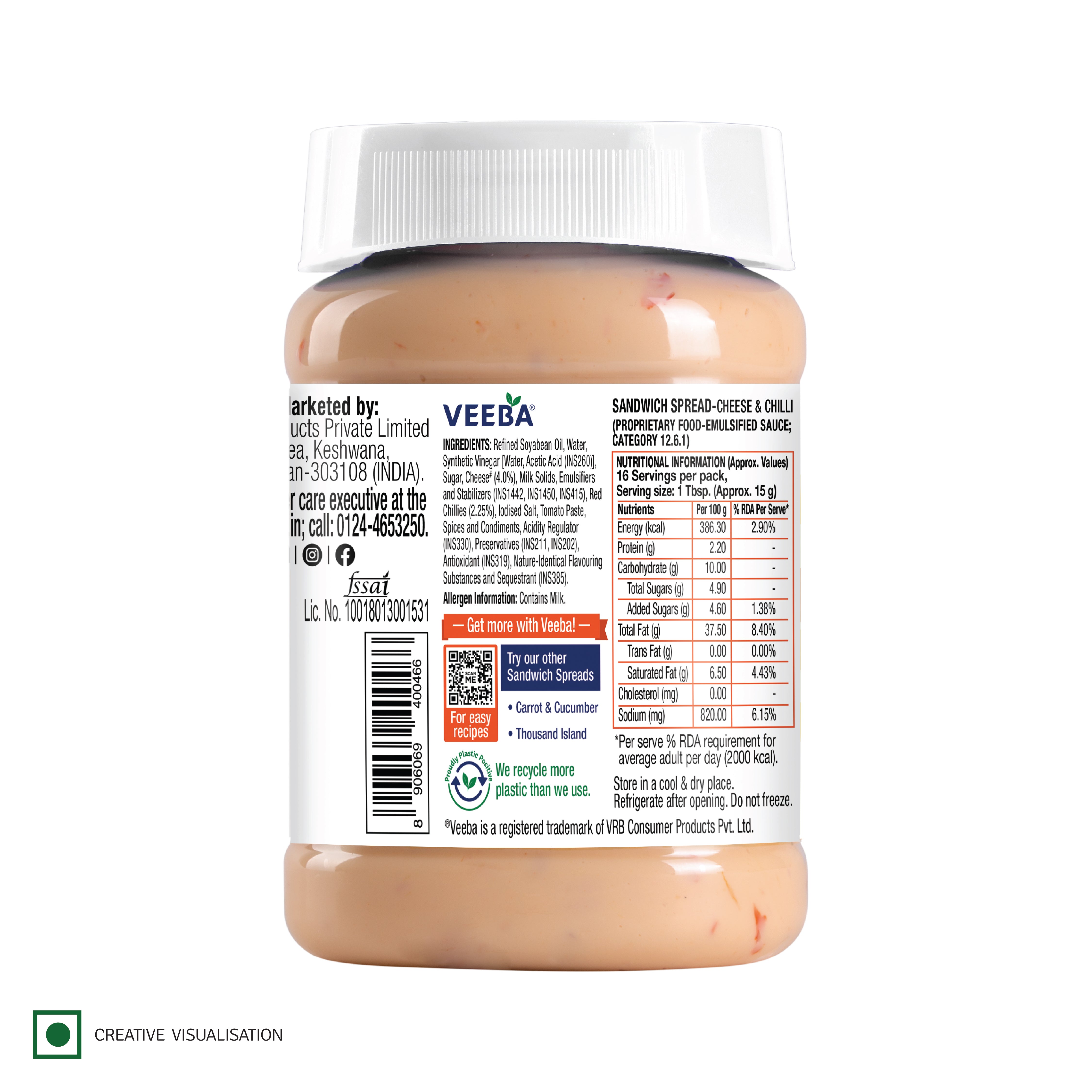 Cheese & Chilli Sandwich Spread - 250 G | Shop Now at www.veeba.in – Veeba